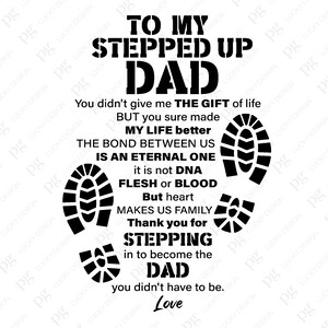 To My Stepped up Dad Svg Thanks You for Stepping Dad - Bonus Dad - Step ...