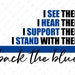 Back the Blue Svg Png, Thin Blue Line Svg, Police Svg, Support Police ...