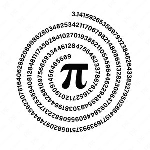 Spiral Pi Svg Png, Pi Svg, 3.14 Svg, Pi Day Svg, Funny Math Lover Math ...