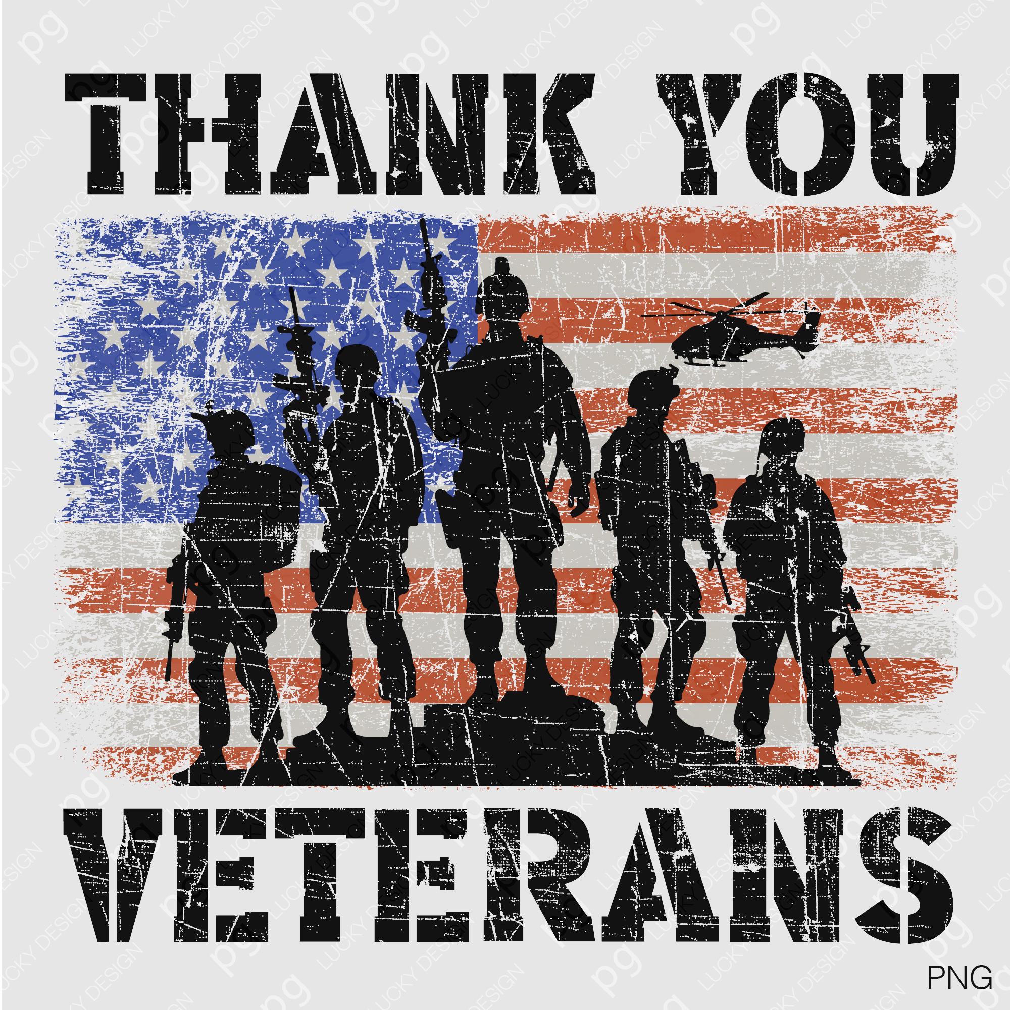 Thank You Veterans PNG, American Flag Military Soldiers Design for ...