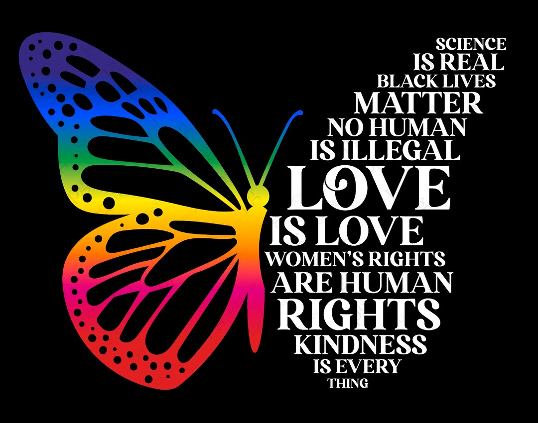 Love is Love Svg Png, Lgbt Svg, Lgbtq Svg, Rainbow Butterfly Svg, Pride ...