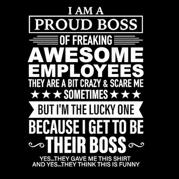 Svg Files Proud Boss of Awesome Employees - Etsy