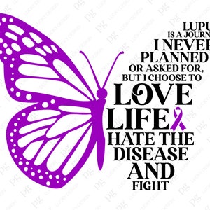 Lupus is A Journey Svg Png, Purple Butterfly Svg, SLE Awareness Svg ...