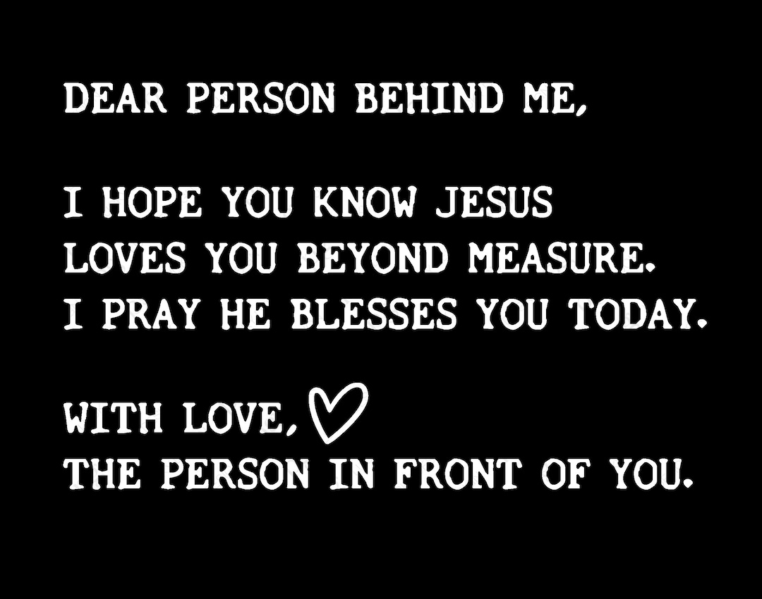 Dear Person Behind Me Svg, Jesus Svg, Christian Svg, Self Love Positive ...