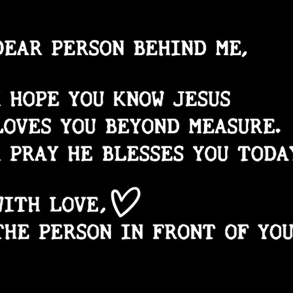 Dear Person Behind Me Svg - Etsy