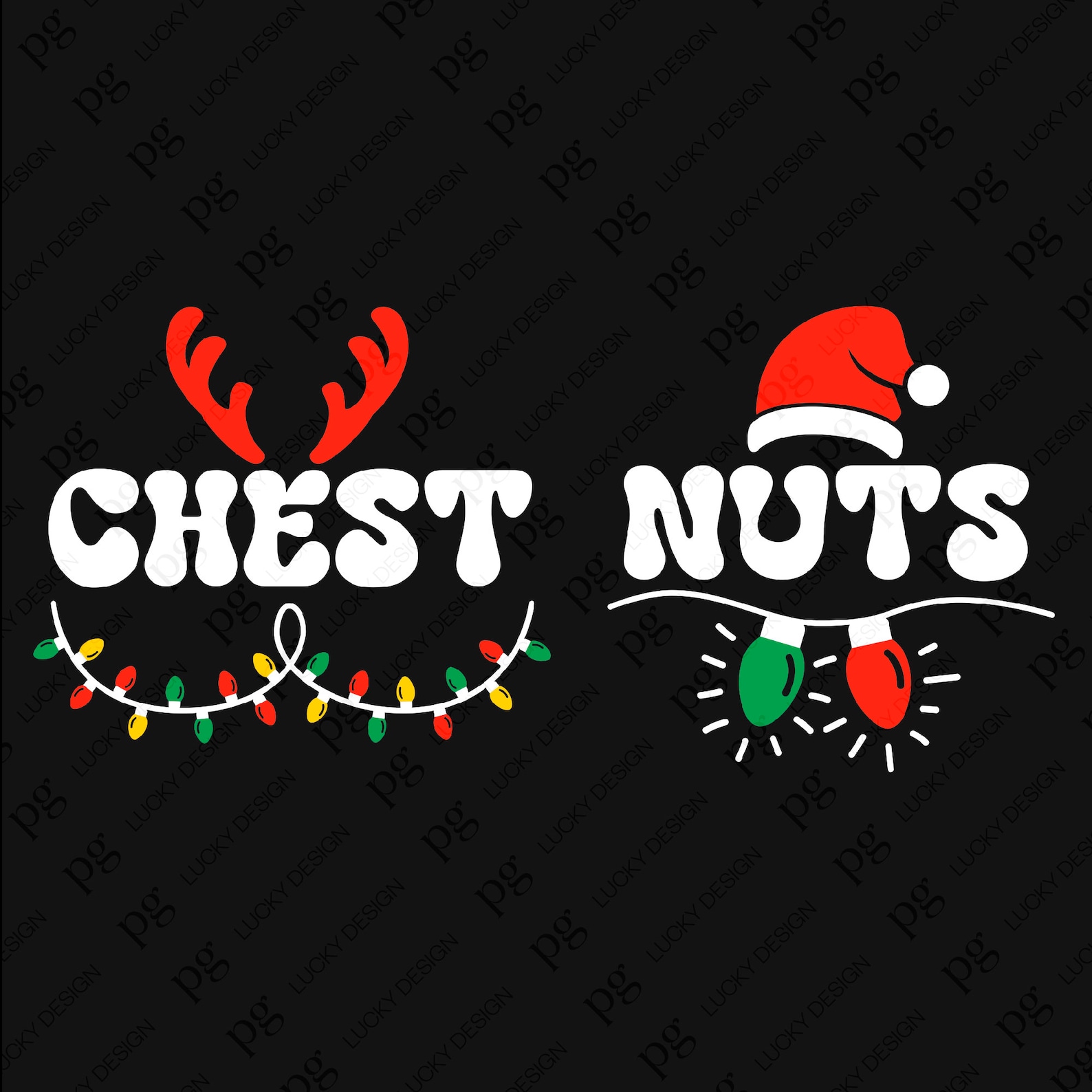 5 Colour Bundle Chest and Nuts Svg Png, Chest Nuts Svg, Funny Christmas ...
