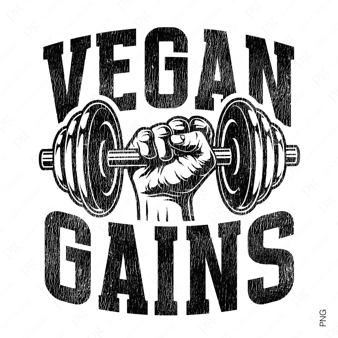 2 Design Bundle Vegan Gains Svg Png, Plant Based Svg, Vegan Svg ...