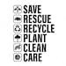 Save Rescue Recycle Plant Clean Care Svg Png, Earth Day Svg ...