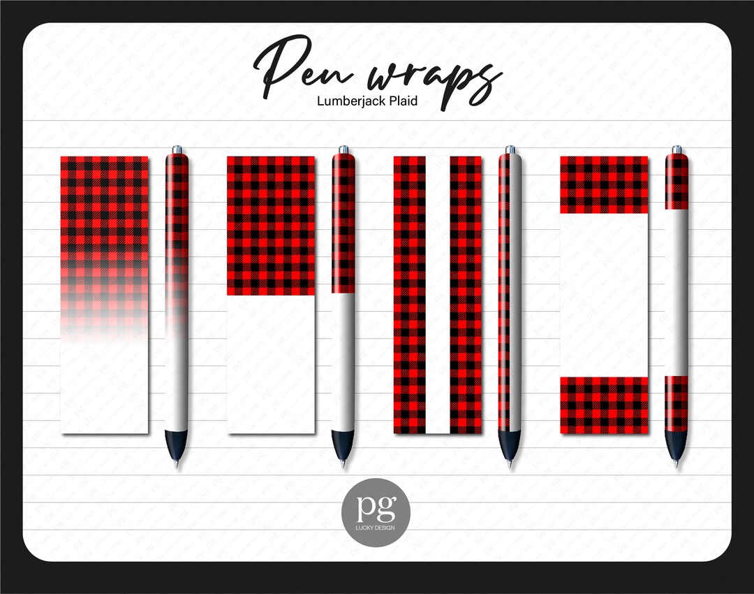 Lumberjack Plaid Pen Wraps Buffalo Plaid Check Pattern With Blank Space ...