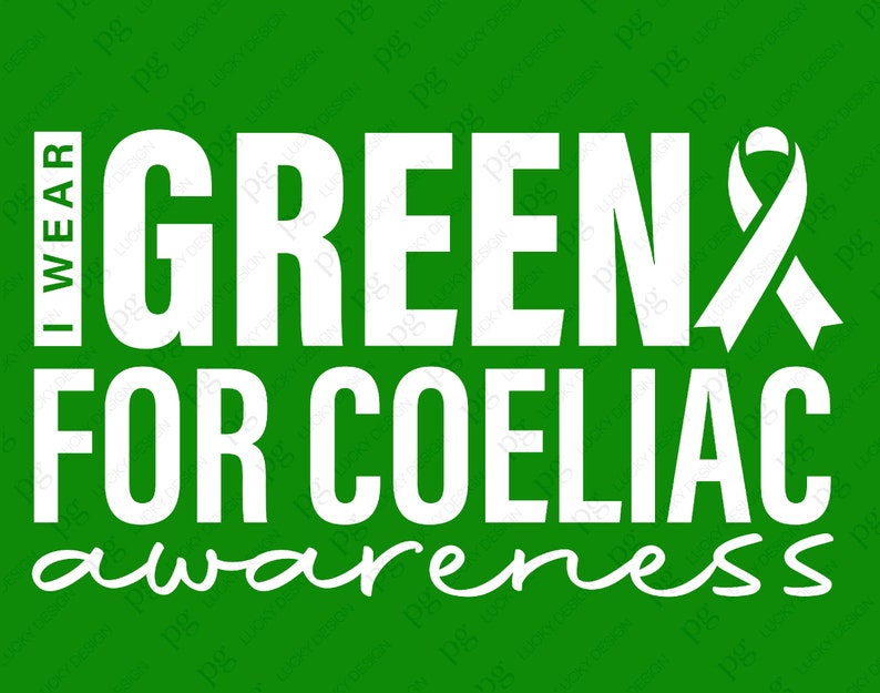 I Wear Green Svg Png, Coeliac Awareness Svg, Coeliac Svg, Green Ribbon ...