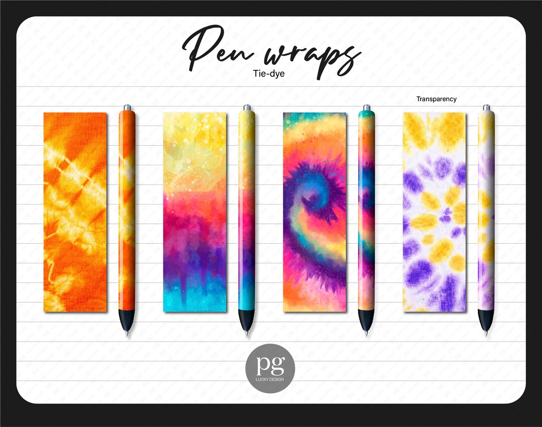 Tie Dye Pen Wraps, Abstract Tie Dye Decal Pattern Print Waterslide ...