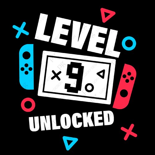 Level 9 Unlocked SVG 9th Birthday Boy Gamer 9 Years Old - Etsy