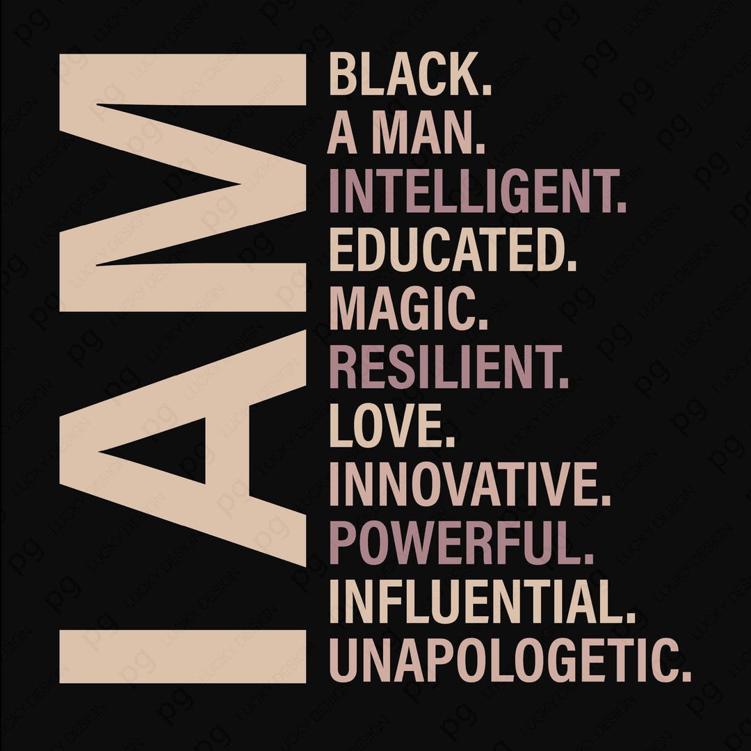 Black History Inspirational I Am Affirmations Quote SVG PNG: Empowering ...