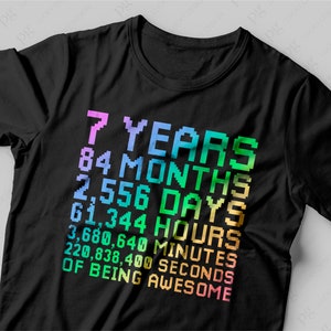 7 Years Old Birthday Svg, 7th Birthday Boy Girl Kids, Seven Years Old ...