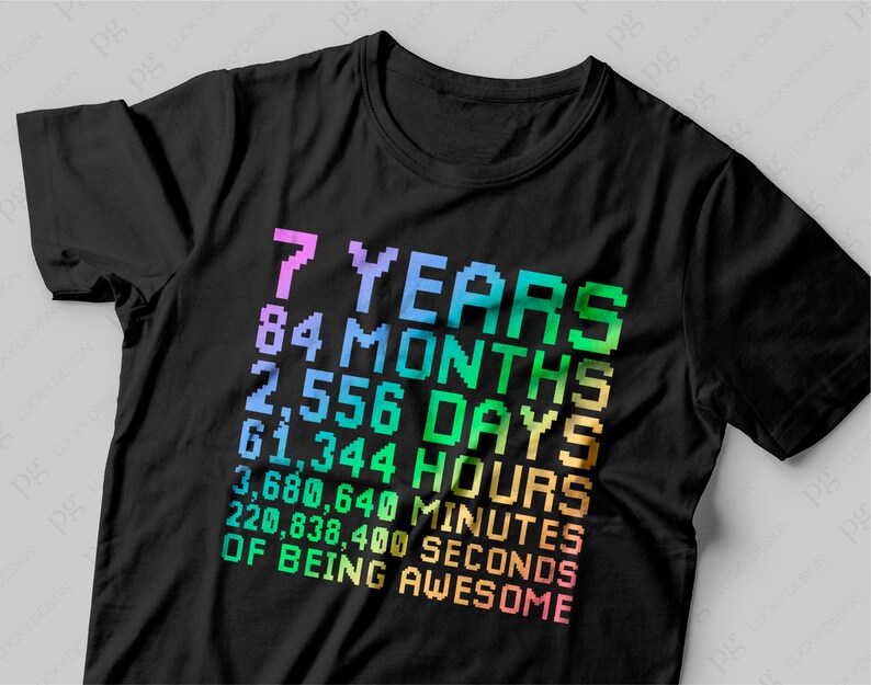 7 Years Old Birthday Svg 7th Birthday Boy Girl Kids Seven - Etsy