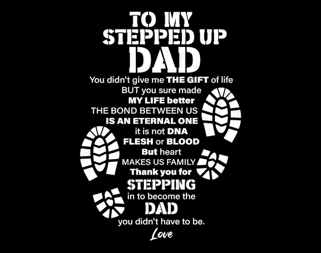 To My Stepped up Dad Svg Thanks You for Stepping Dad - Bonus Dad - Step ...