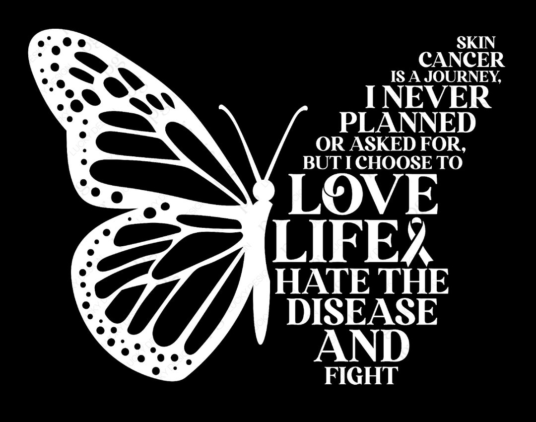 Skin Cancer is A Journey Svg Png, Black Butterfly Svg, Melanoma Cancer ...