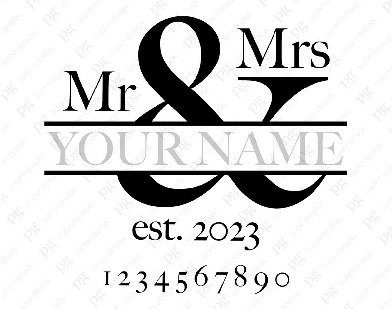 Mr and Mrs Split Monogram Svg Monogram Svg Mr and Mrs Est - Etsy