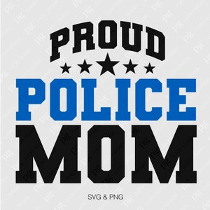 2 Design Bundle Proud Police Mom Svg Png, Distressed Policeman's Mom ...