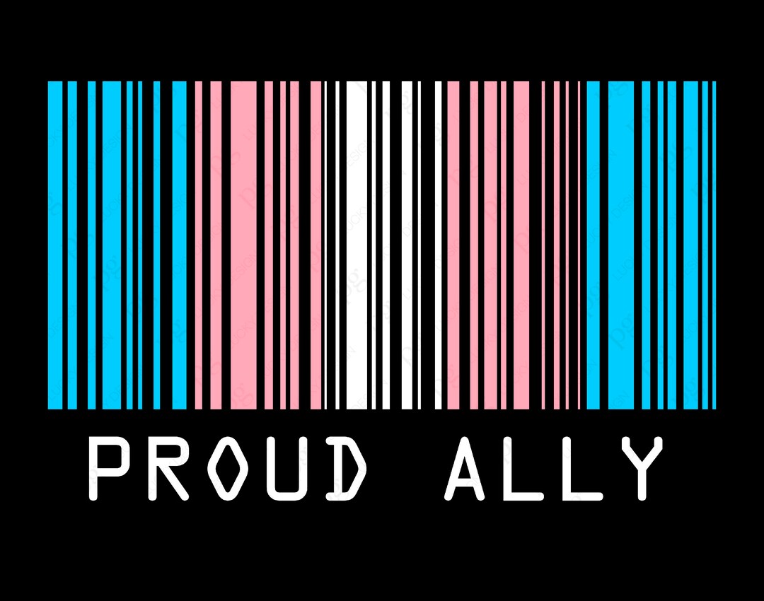 Proud Ally Transgender Barcode Svg, Trans Pride Gift, Proud Lgbt Ally ...