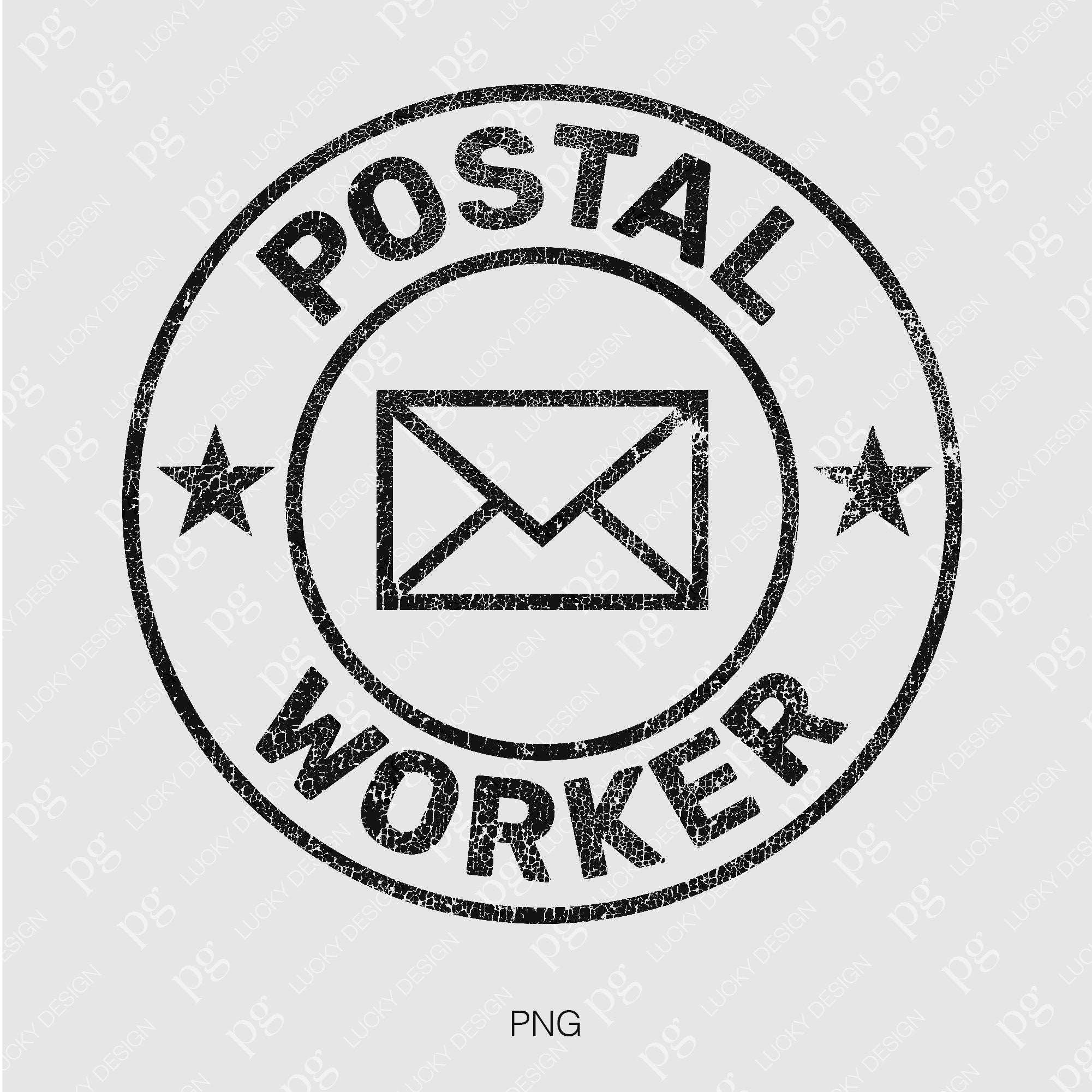 2 Design Postal Worker Svg Png, Distressed Postal Worker Png, Mail ...