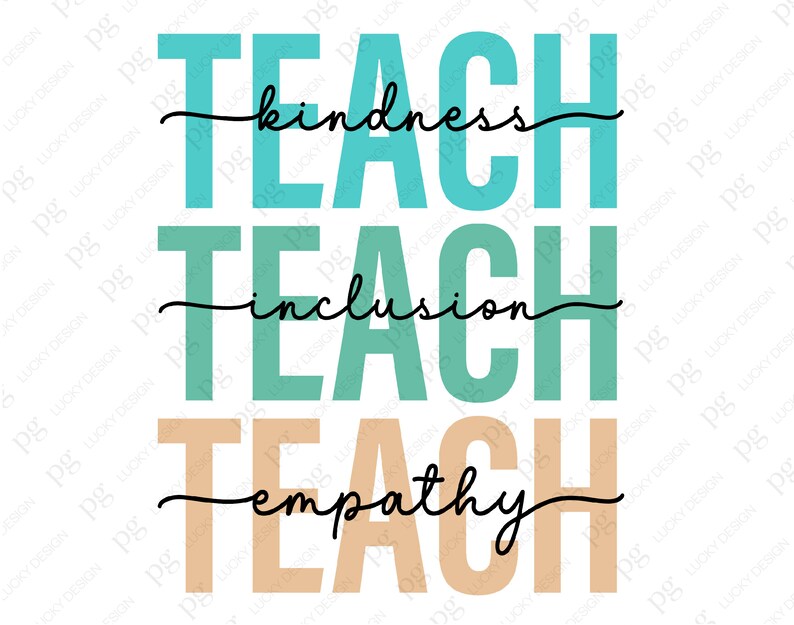 Teach Kindness Inclusion Empathy Svg Png Be Kind Inclusion - Etsy