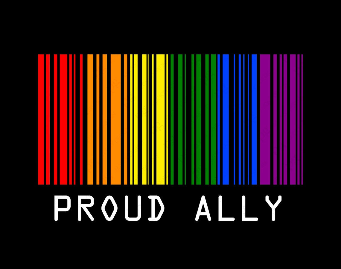 Proud Ally Lgbtq Barcode Svg, Lgbt Pride Gift, Proud Lgbt Ally Svg ...
