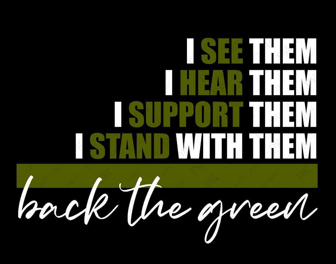 Back the Green Svg Png, Military Svg, Memorial Day, Veterans Day ...