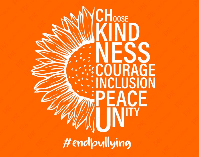 Unity Day Half Sunflower Choose Kindness Courage Inclusion - Etsy