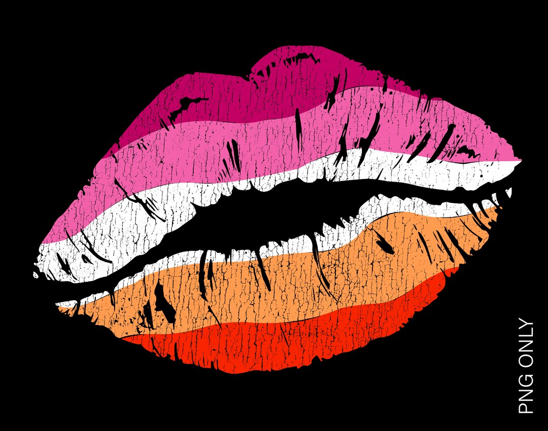Lesbian Pride Lips Png, Lip Png, Kiss Png, Lgbt Lip Png, Pride Month ...