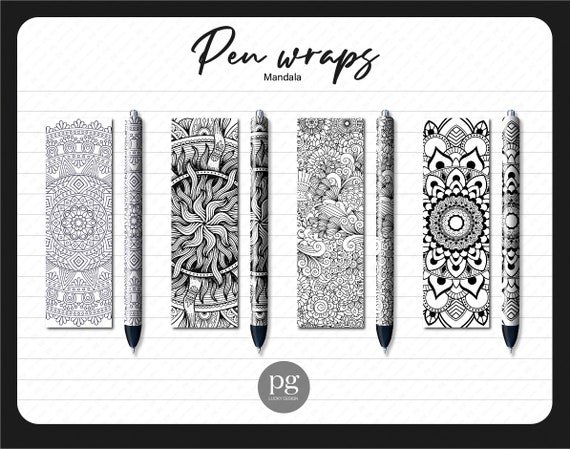 Mandala Pen Wraps Mandala Monogram Transparency Background - Etsy