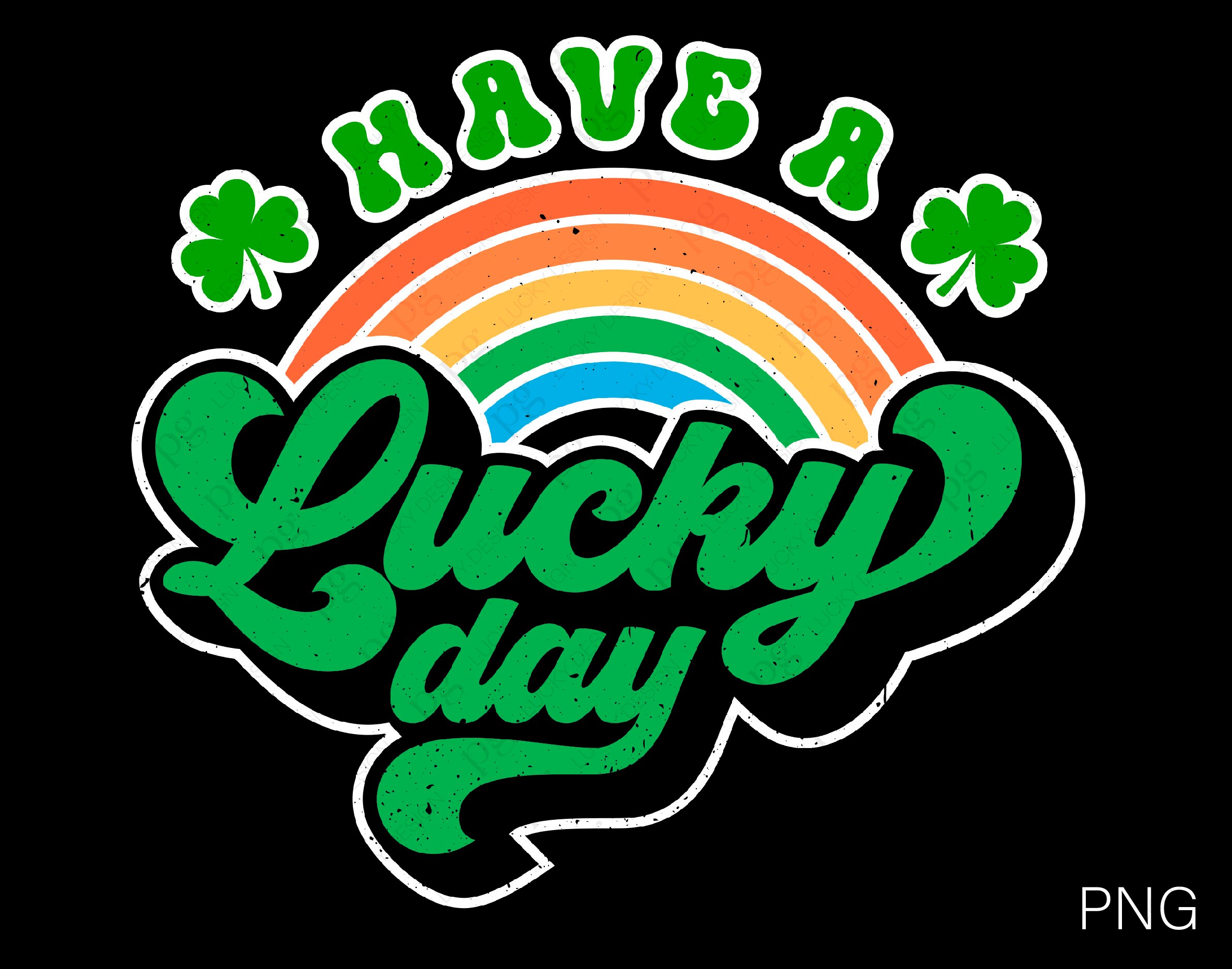 Have A Lucky Day Png Retro Rainbow Png Lucky Rainbow Png - Etsy