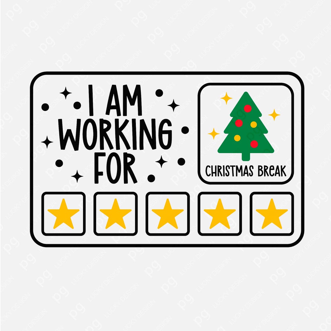 I'm Working for Christmas Break SVG PNG: Funny SPED Teacher Xmas Design ...
