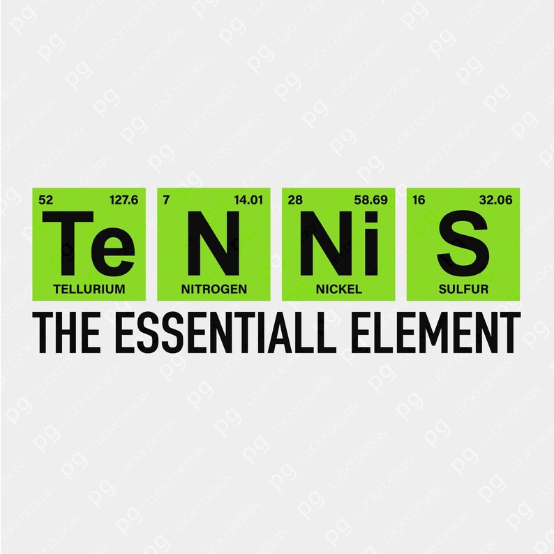 Tennis the Essentiall Element Svg Png, Tennis Svg, Chemical Element Svg ...