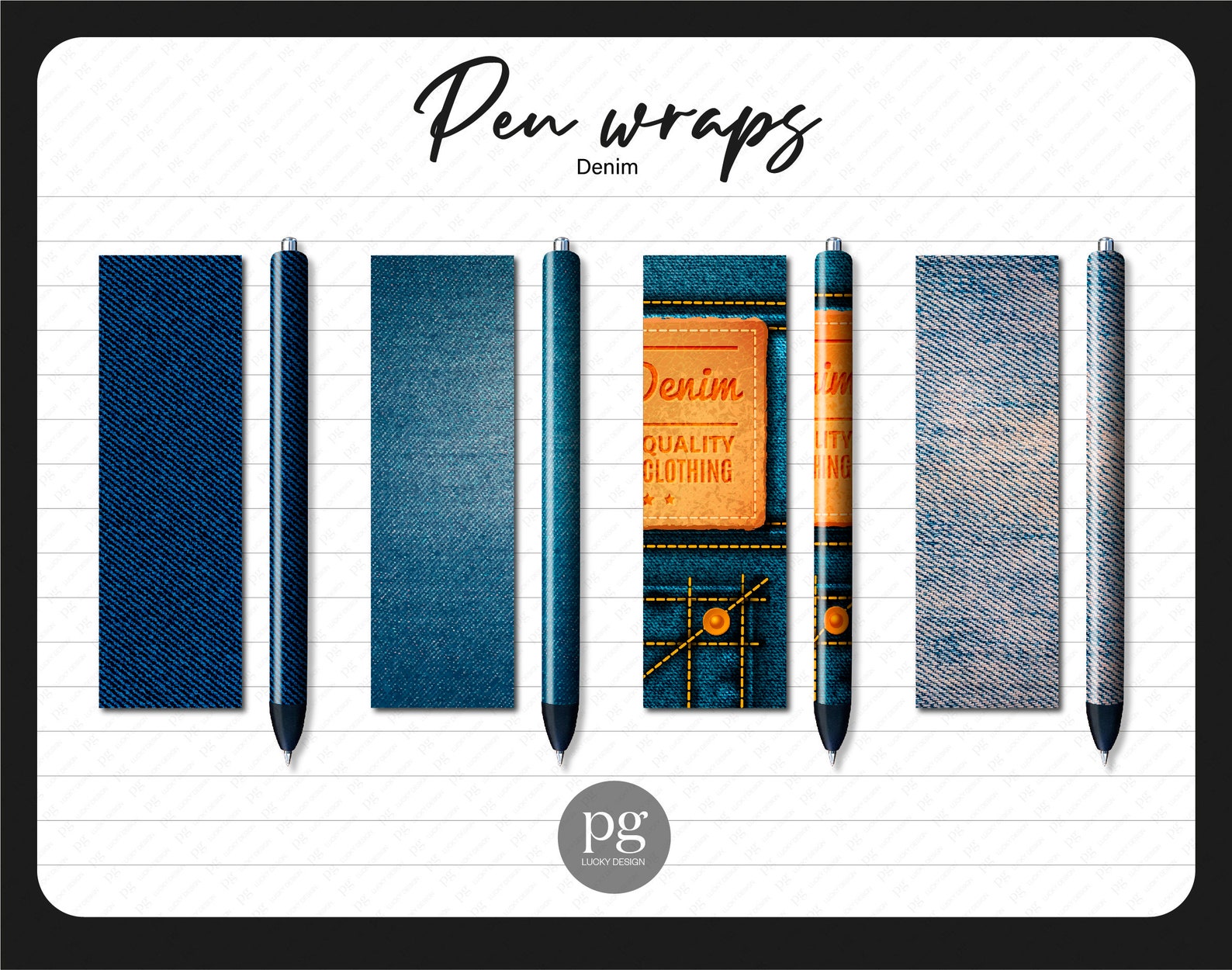 Denim Pen Wraps Levi's Blue Jeans Fabric Texture Decal - Etsy