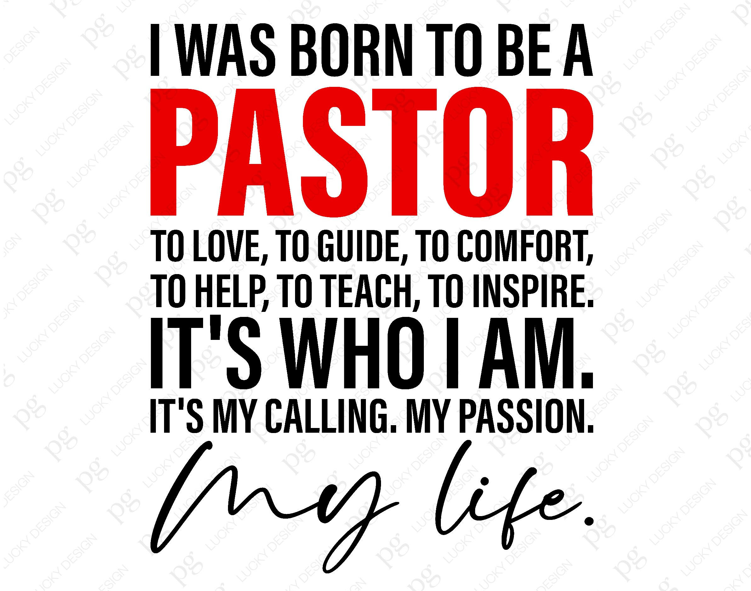 I Was Born to Be A Pastor Svg Png, Pastor Svg, Pastor Appreciation Gift ...