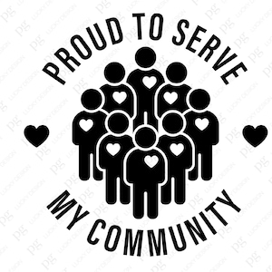 Proud to Serve My Community Svg Png, Volunteer Svg, Volunteer ...