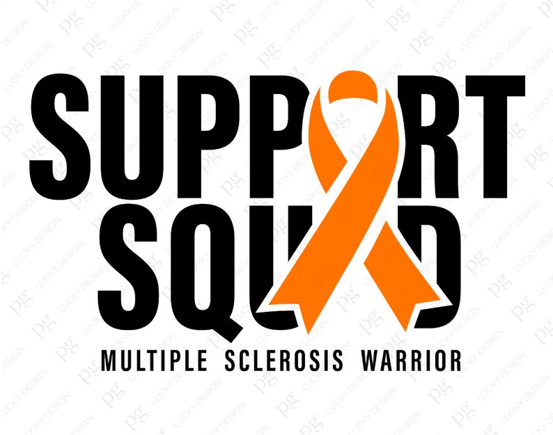 Support Squad Svg Png Orange Ribbon Multiple Sclerosis - Etsy
