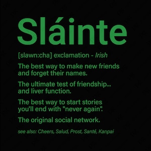 Slainte Definition Svg Png, St Patrick's Day Svg, Funny Irish Positive ...