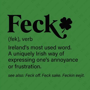 Feck Definition Svg Png, St. Paddy's Day Svg, St. Patrick's Day Svg ...