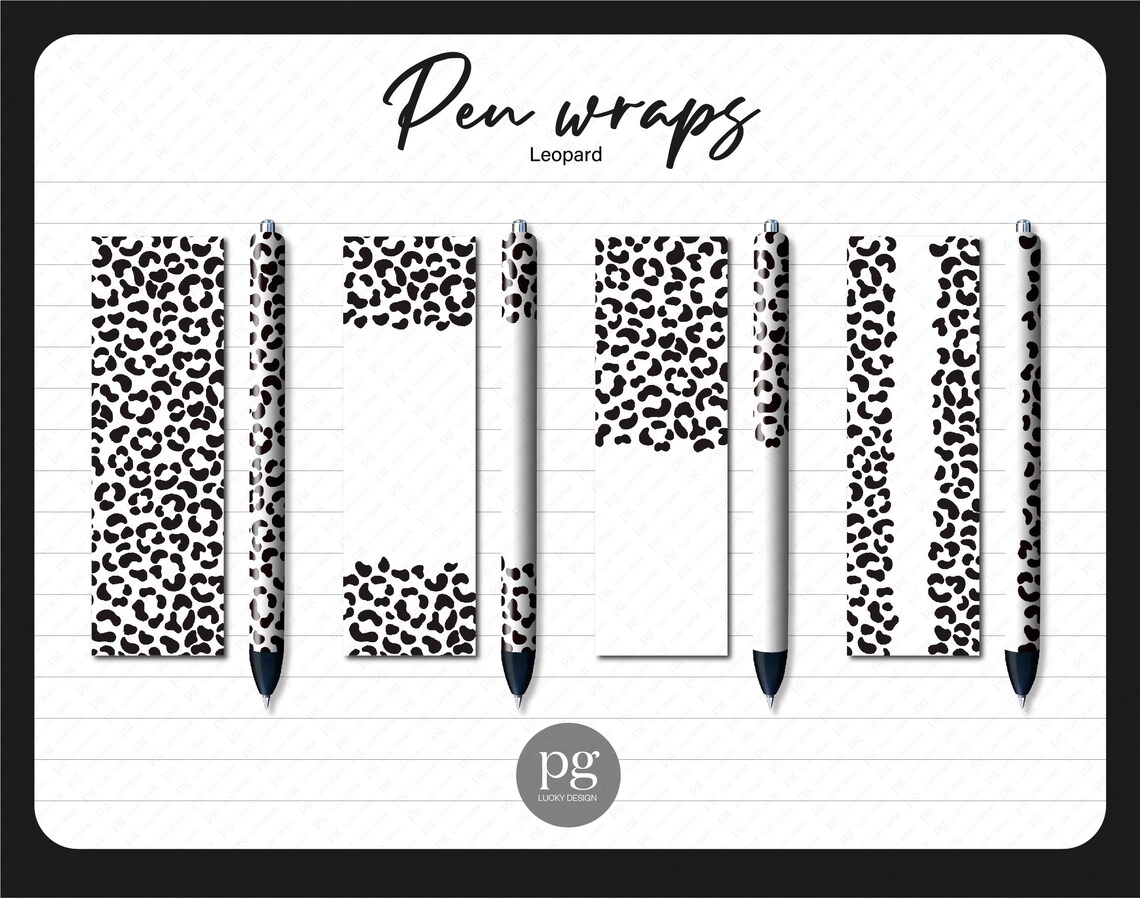 Cheetah Leopard Pen Wraps Half Leopard With Blank Space for | Etsy