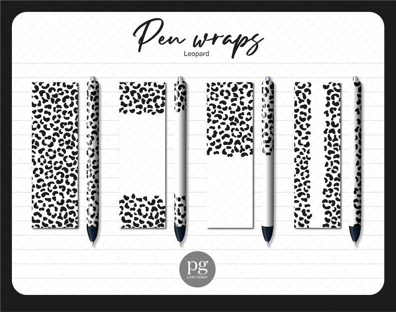 Cheetah Leopard Pen Wraps, Half Leopard With Blank Space for ...