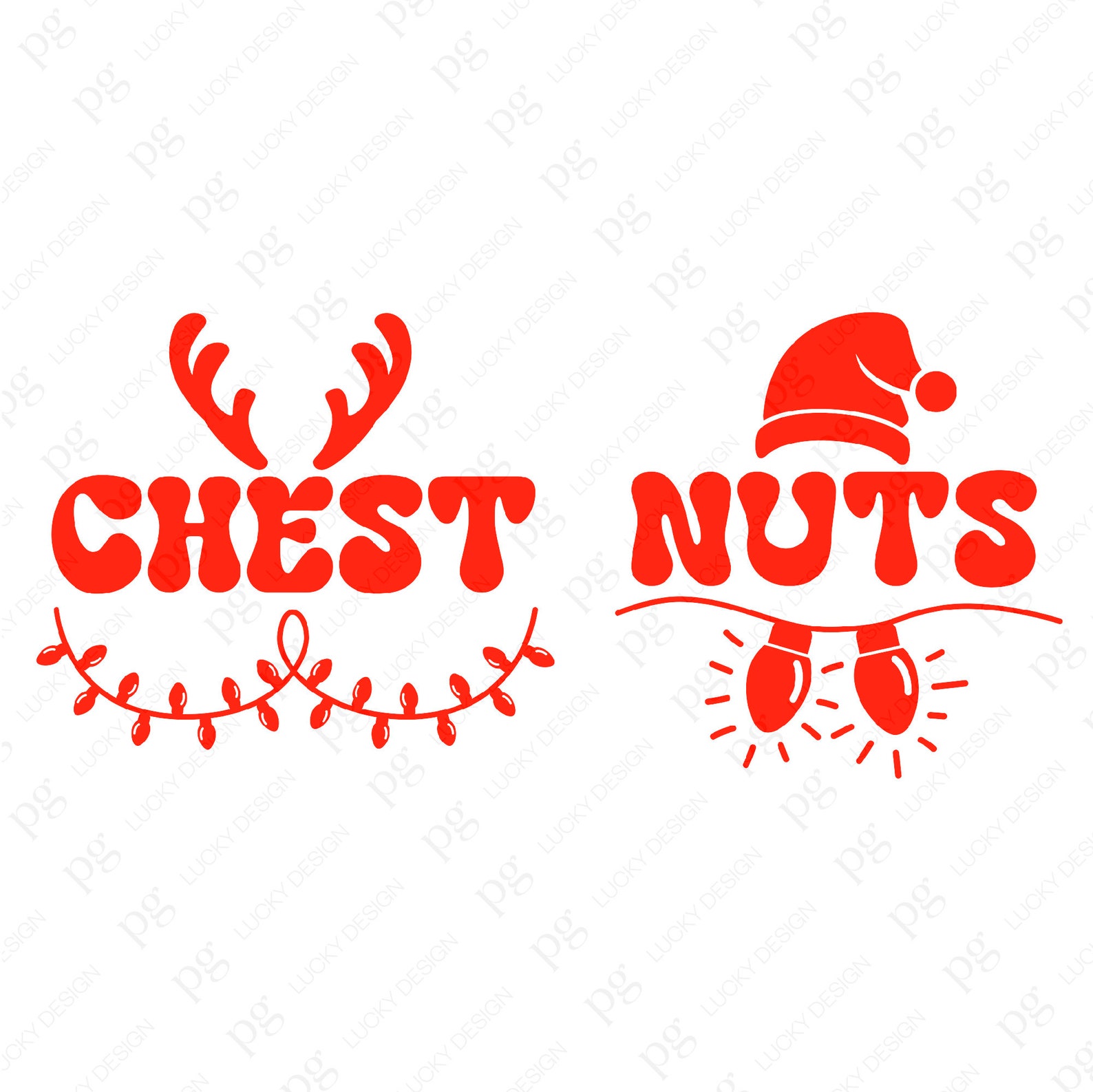 5 Colour Bundle Chest and Nuts Svg Png, Chest Nuts Svg, Funny Christmas ...