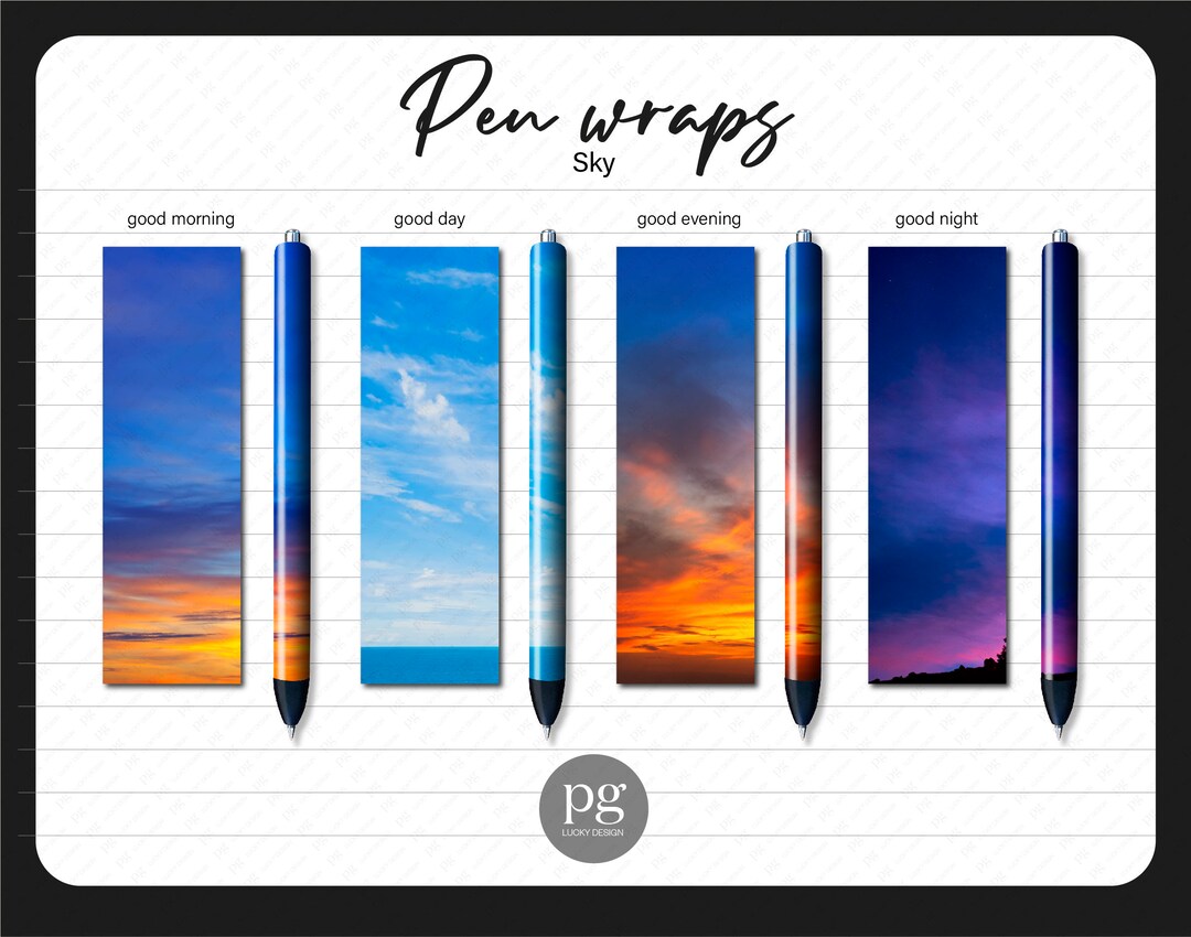 Sky Pen Wraps, Morning Day Evening Night Sky View Photo Print ...
