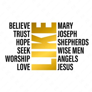 Believe Like Mary Svg Png, Love Like Jesus Svg, Christian Christmas ...