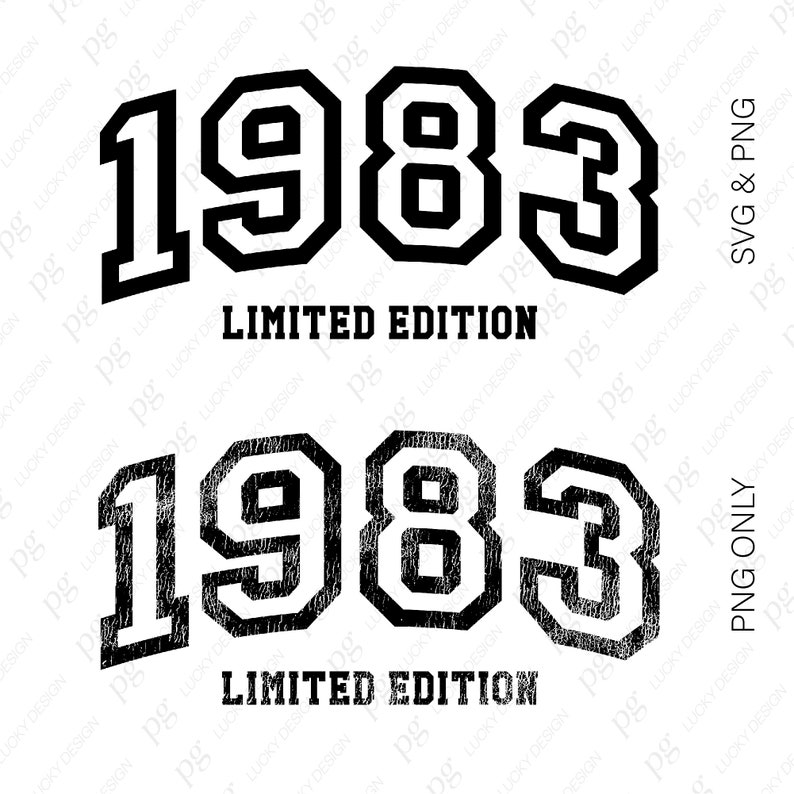 1983 Limited Edition Svg Png, 1983 Svg, 1983 Png, Birthday 1983 Png ...