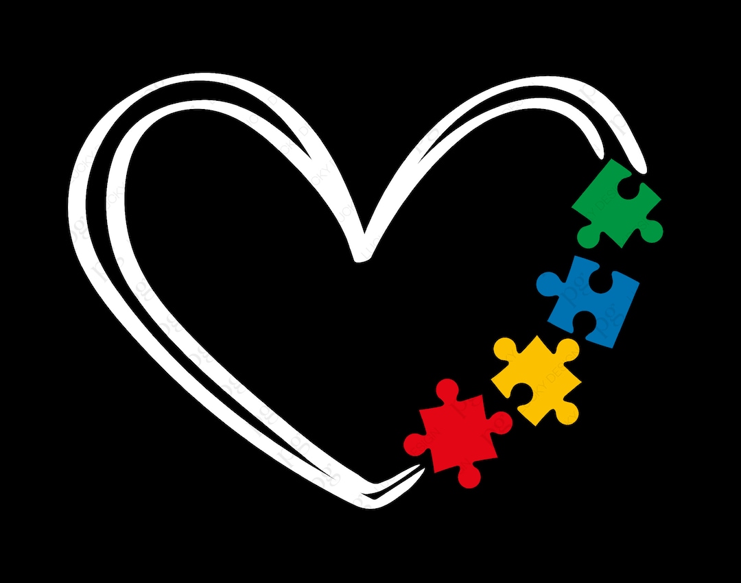 Autism Heart Svg Png, Doddle Heart Autism Puzzle Svg, Autism Clipart ...