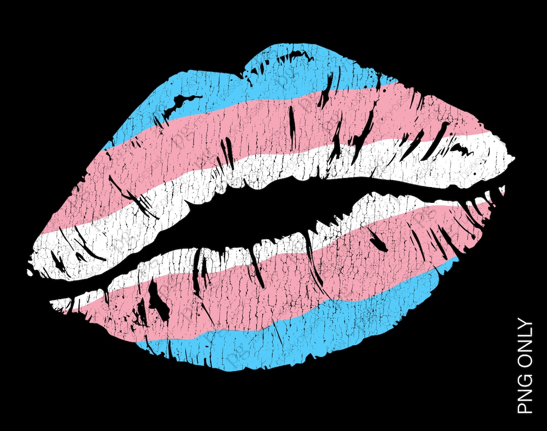 Transgender Pride Lips Png, Lip Png, Kiss Png, Lgbt Lip Png, Pride ...