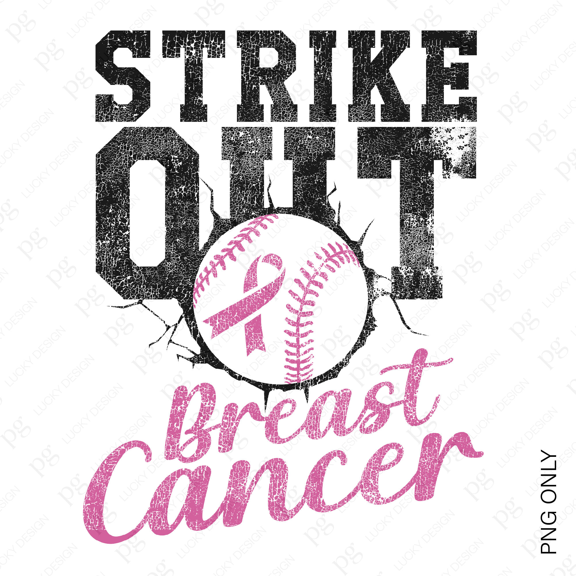 Baseball Strike Out Breast Cancer Png, Breast Cancer Awareness ...