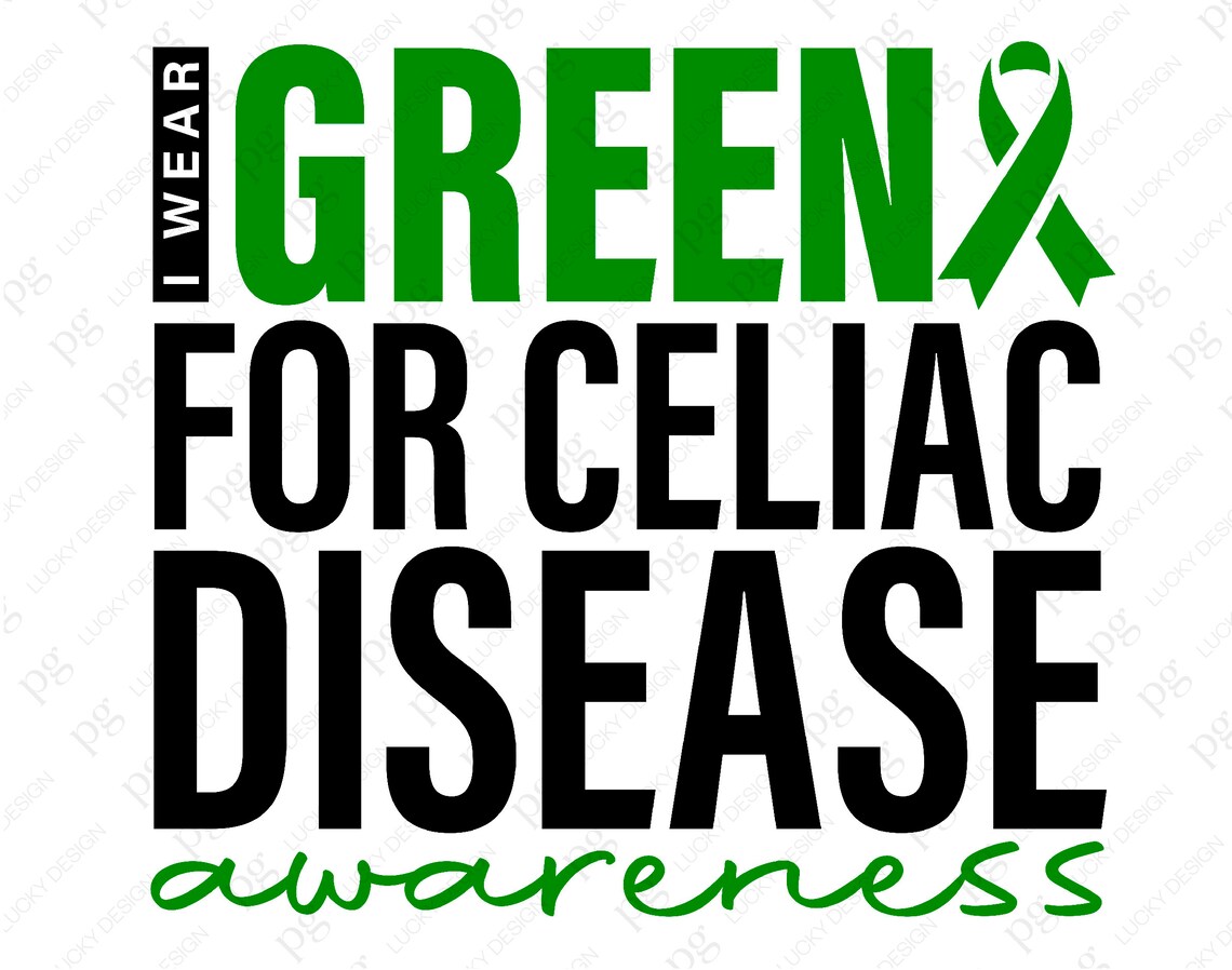 I Wear Green Svg Png, Celiac Awareness Svg, Celiac Svg, Celiac Disease ...